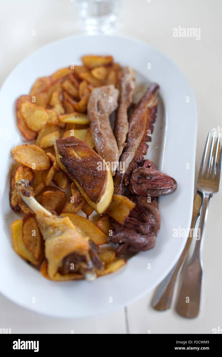 France, Landes, Moliets et Maa, all duck plate of the hotel Ocean ...