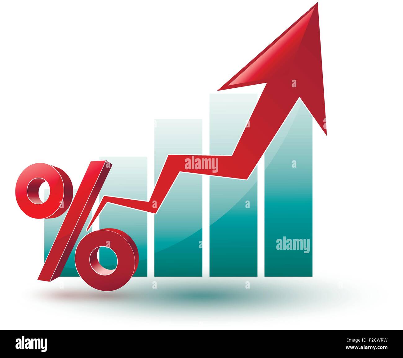 large chart and arrow on a white background in regress Stock Vector ...