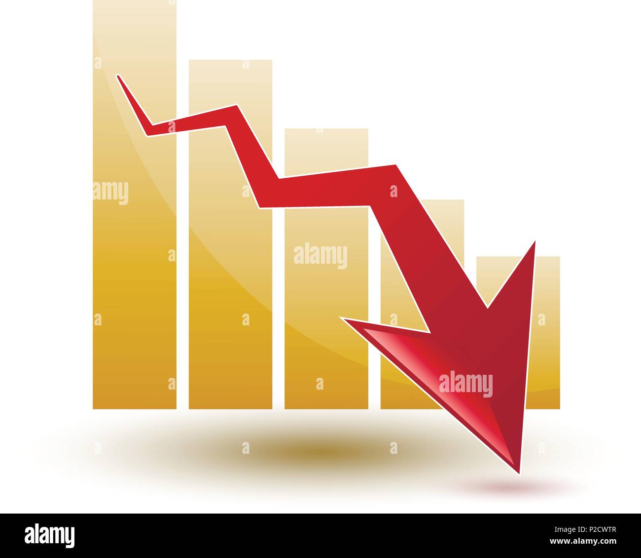 large chart and arrow on a white background in regress Stock Vector ...