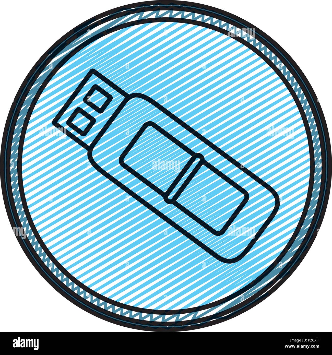 doodle usb memory data technology emblem Stock Vector Image & Art - Alamy
