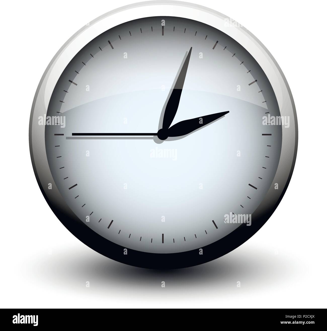 large clock icon on button on white background Stock Vector Image & Art ...