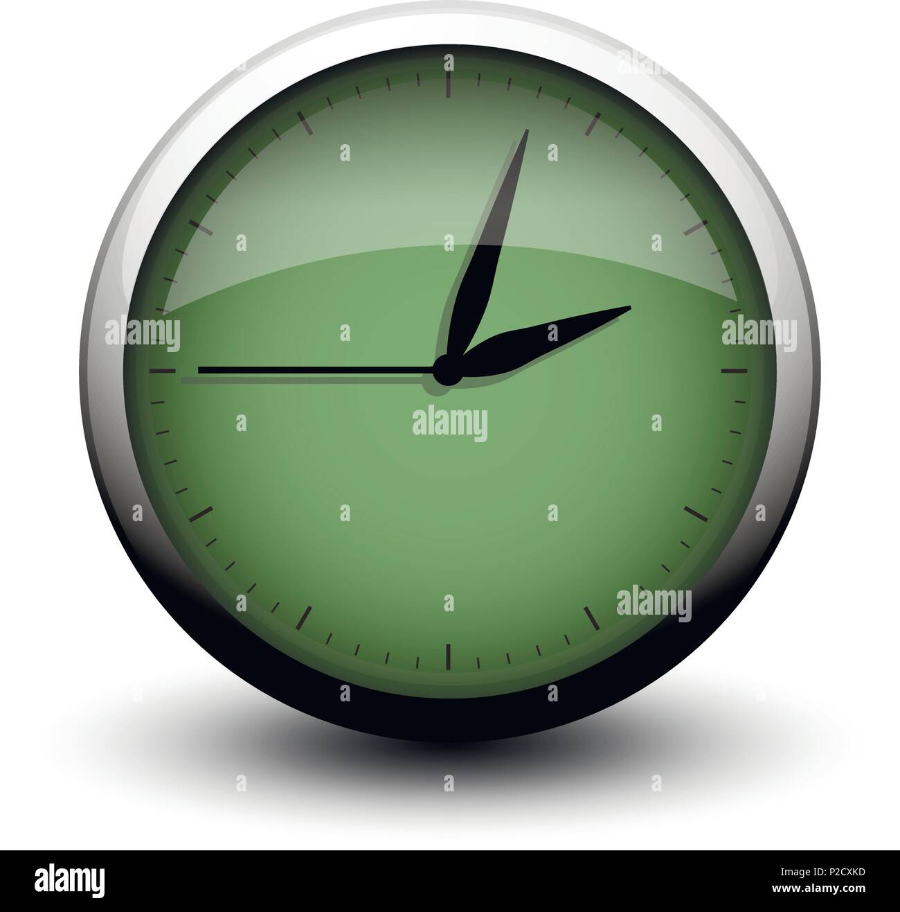 large clock icon on button on white background Stock Vector Image & Art ...