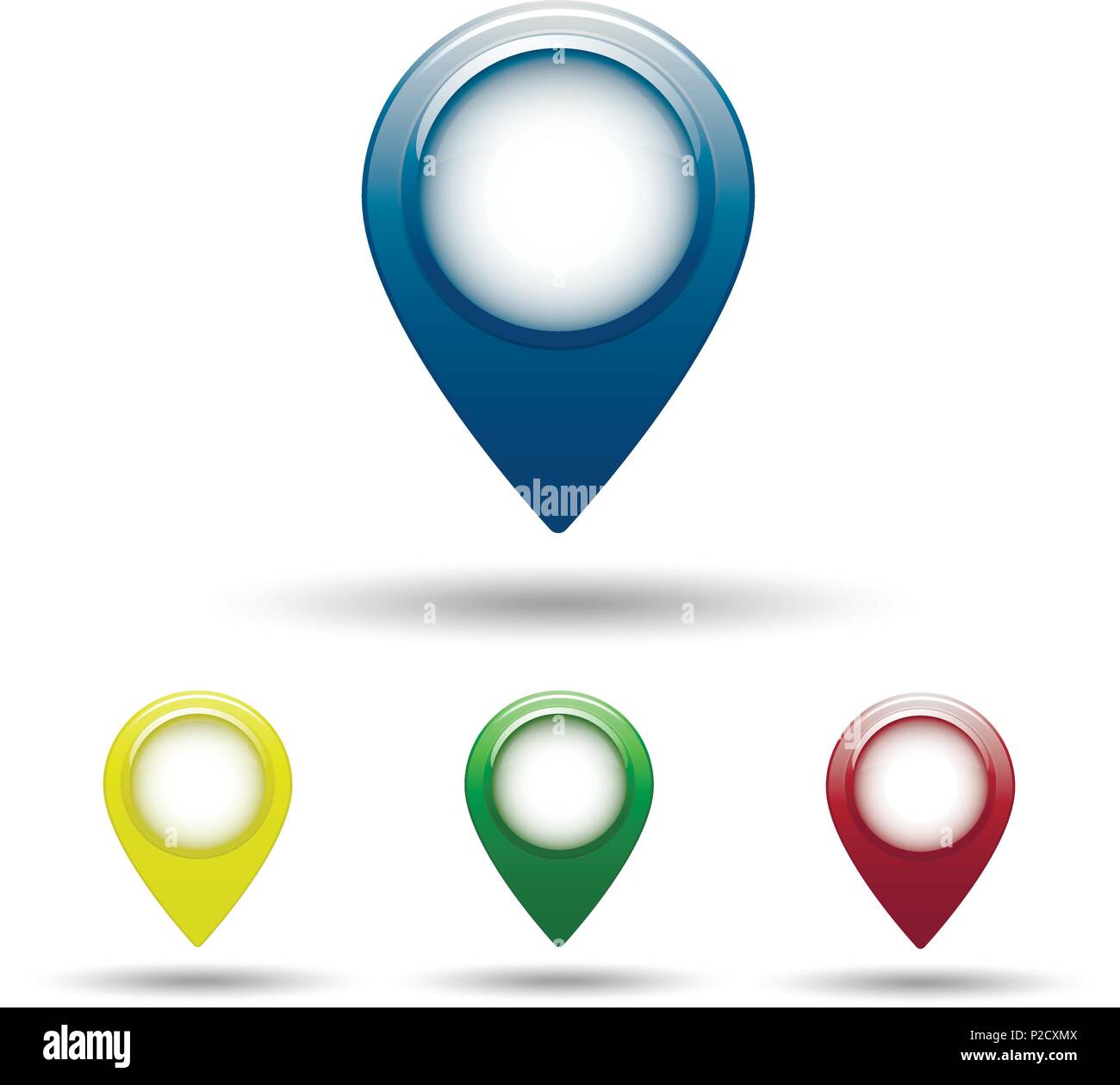 colored map marker set on a white Stock Vector Image & Art - Alamy