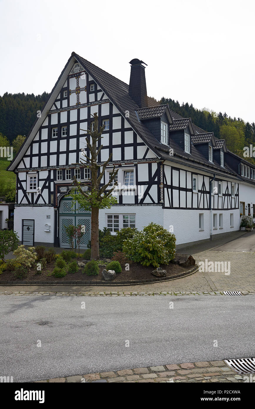Typical German Fachwerk Houses made of a combination of stone and ...
