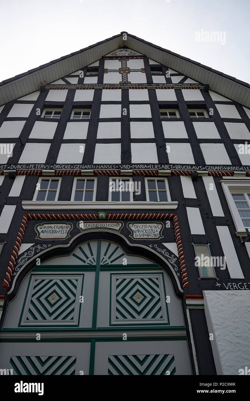Typical German Fachwerk Houses made of a combination of stone and ...