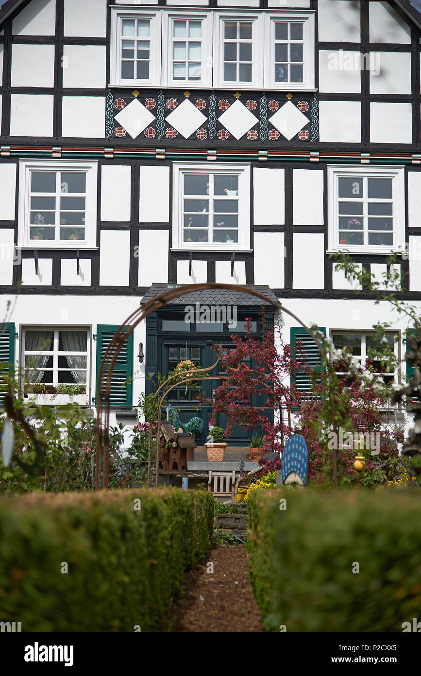 Typical German Fachwerk Houses made of a combination of stone and ...