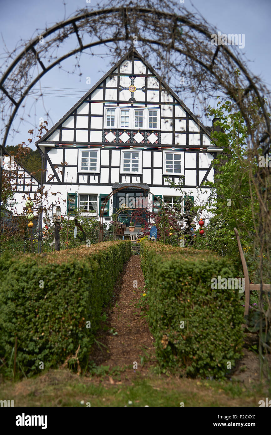 Typical German Fachwerk Houses made of a combination of stone and ...