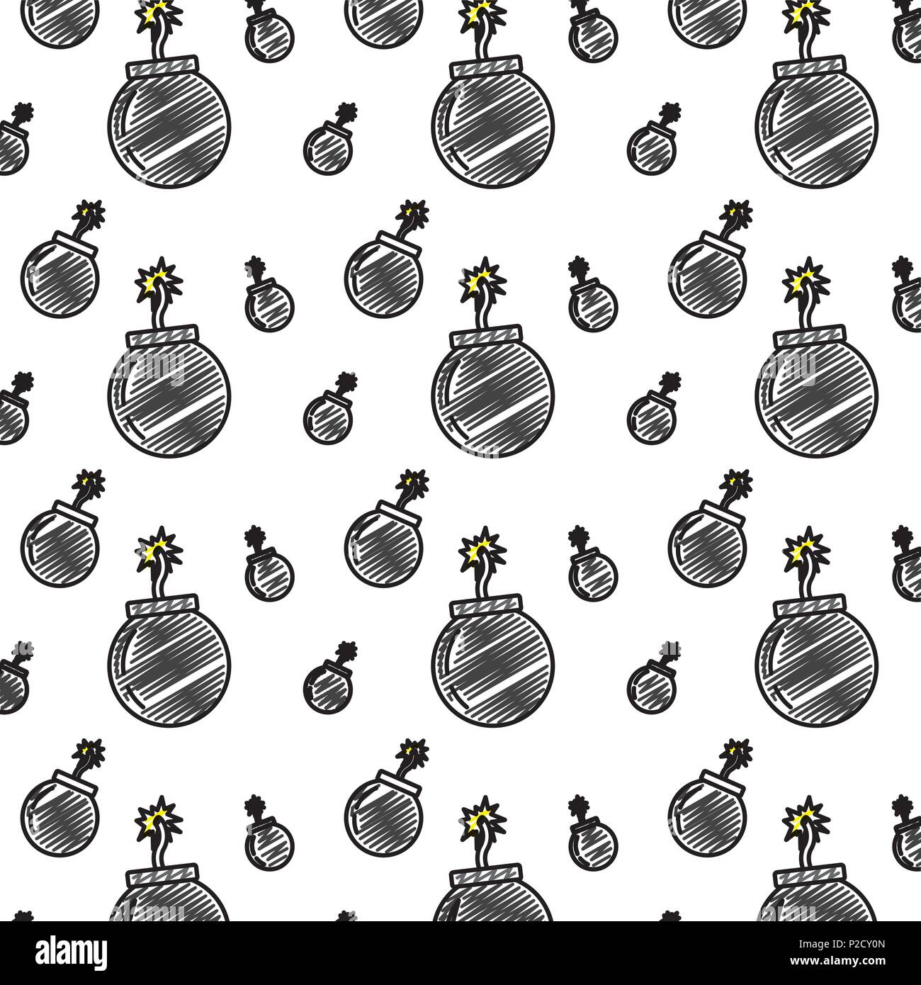 doodle explotion bomb danger weapon background Stock Vector Image & Art ...