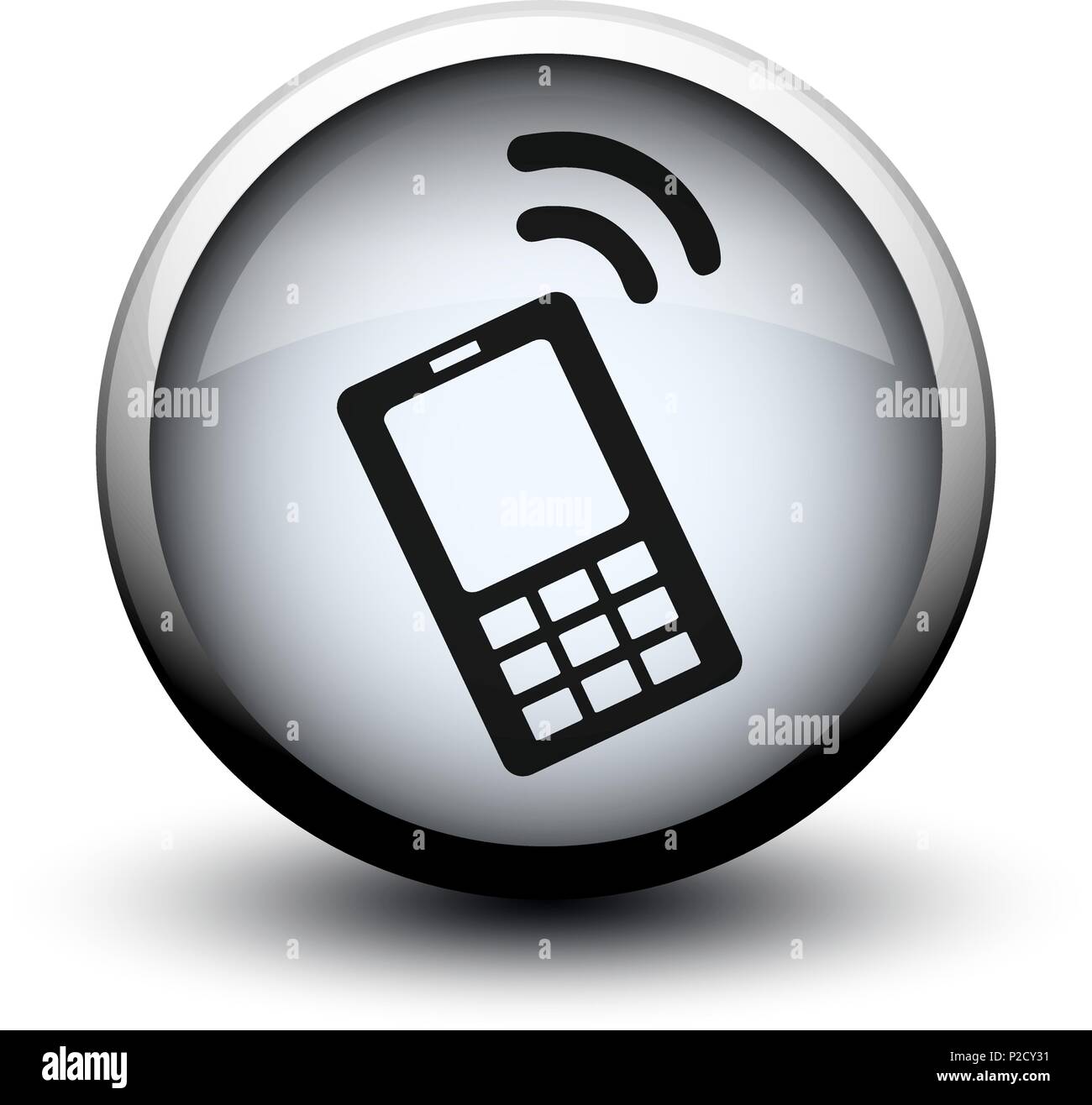 button call black isolated on a white background Stock Vector Image ...