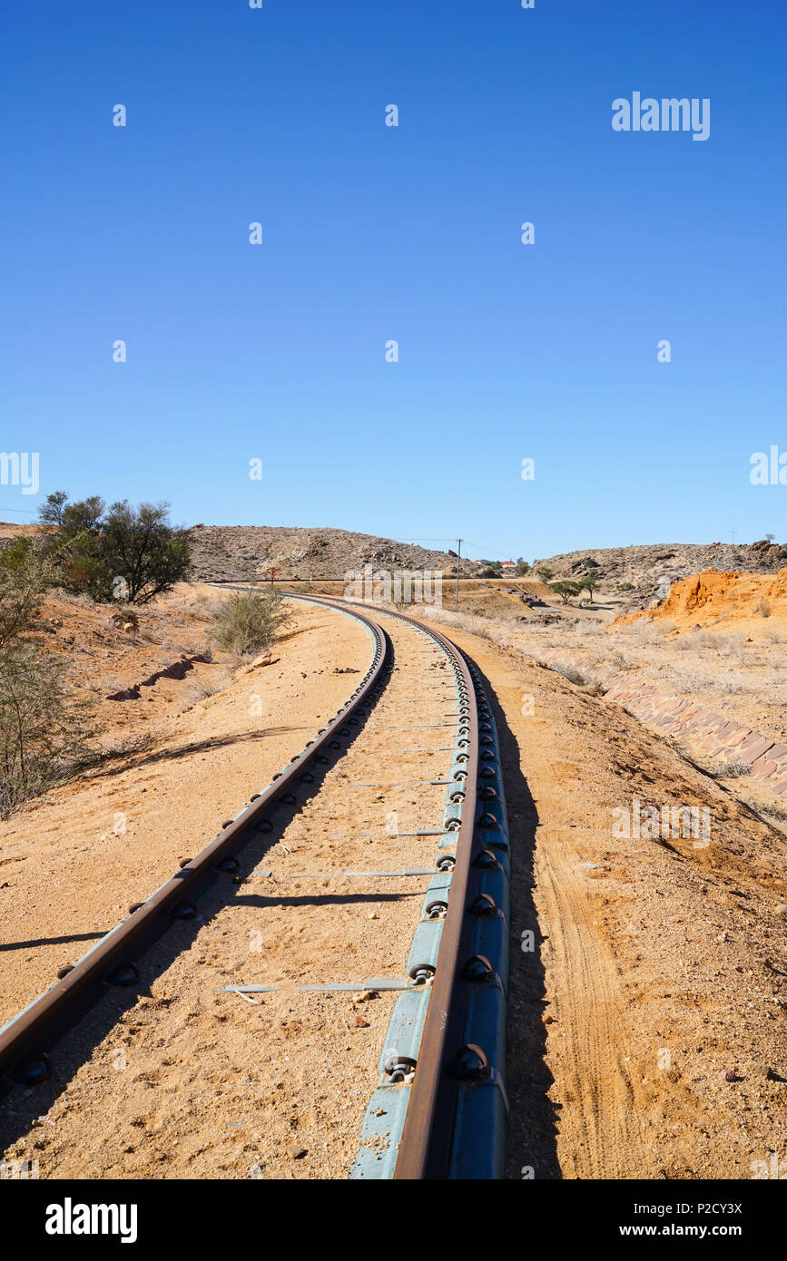 Rail-train infrastructure in Namibian countryside Stock Photo - Alamy