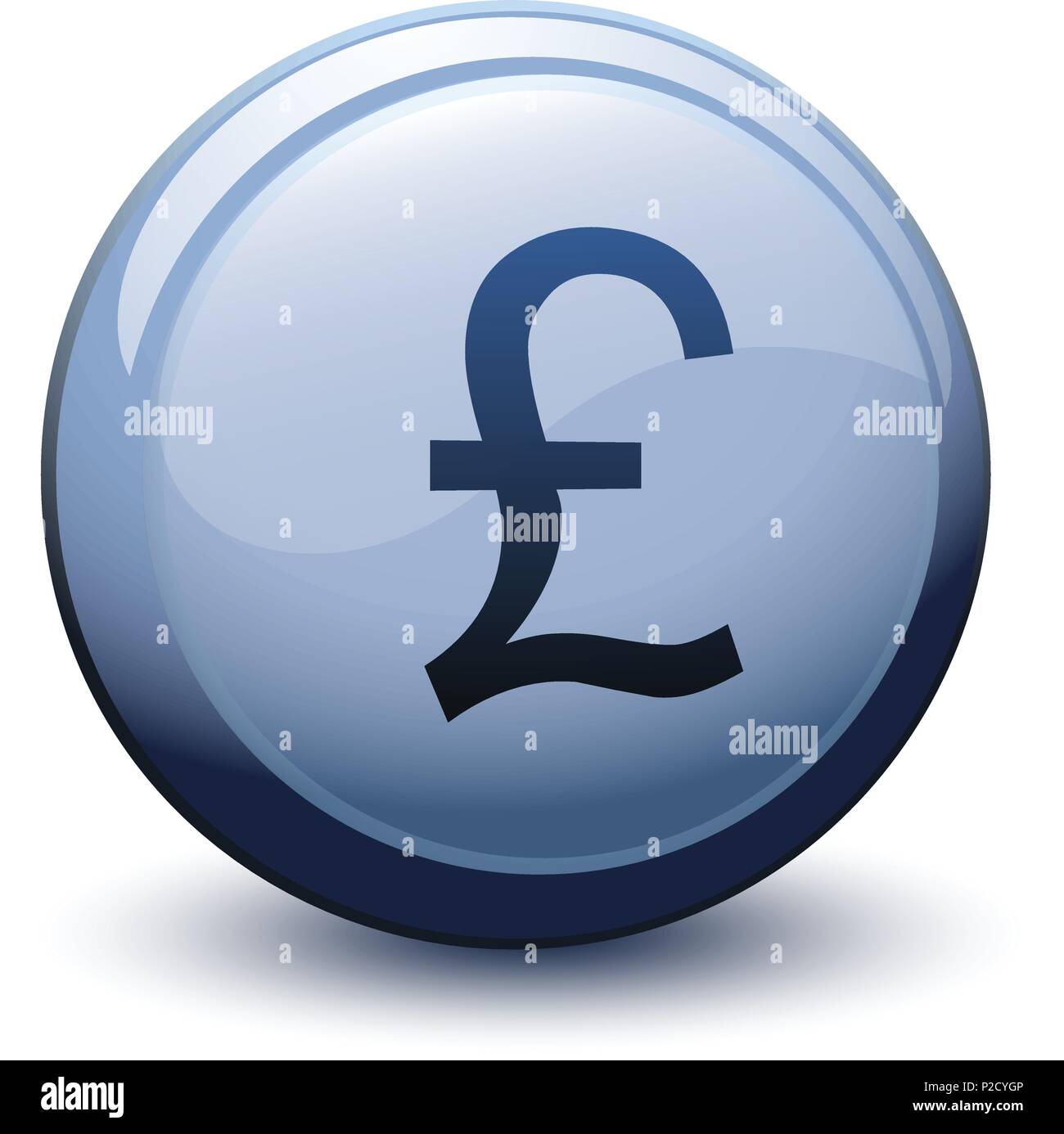 button 3d pound with shadow on white background Stock Vector Image ...