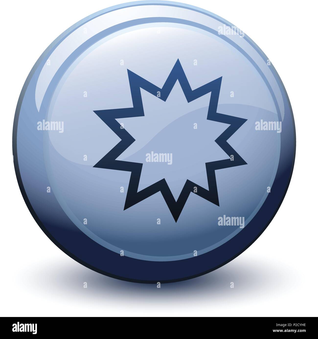 button 3d star sticker with shadow on white background Stock Vector ...