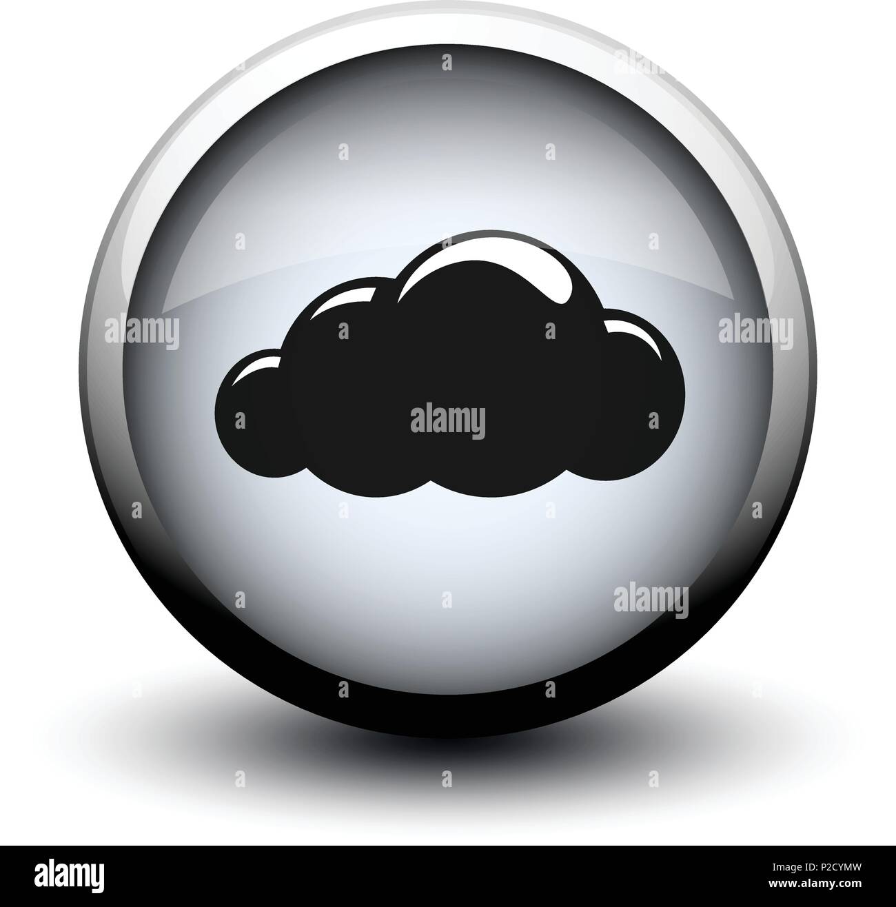 button cloud 2d on white background Stock Vector Image & Art - Alamy