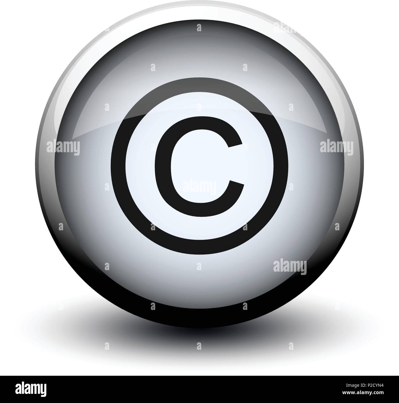 button copyright 2d on white background Stock Vector Image & Art - Alamy