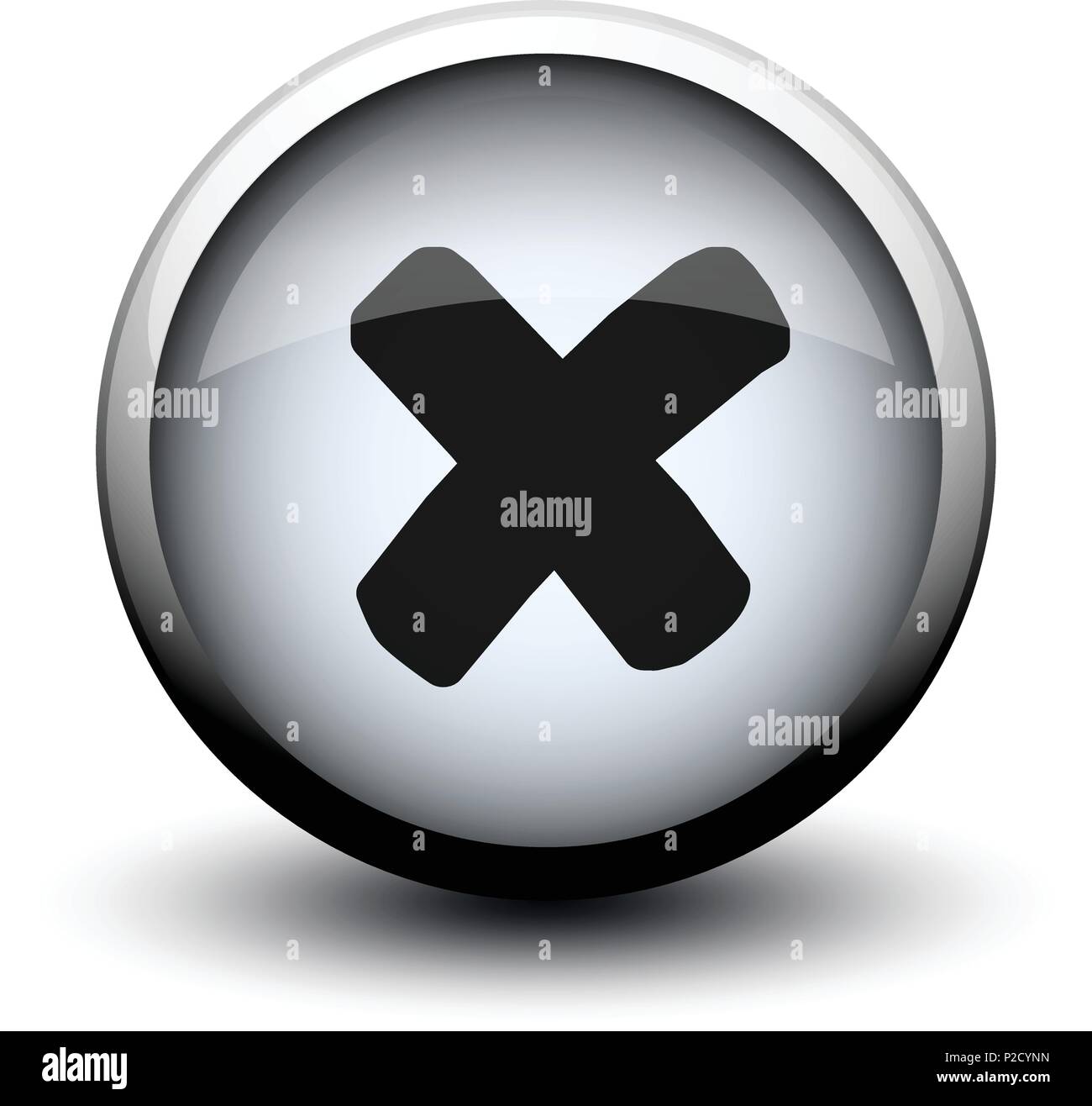 button cross black 2d on white background Stock Vector Image & Art - Alamy