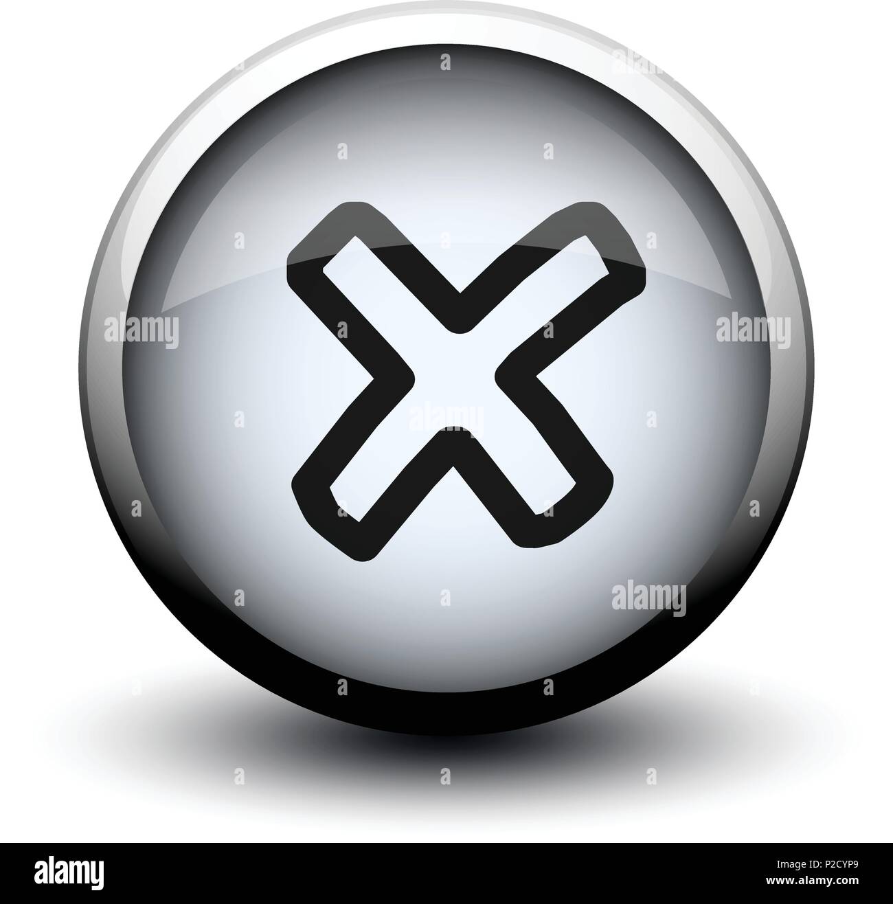 button cross white 2d on white background Stock Vector Image & Art - Alamy