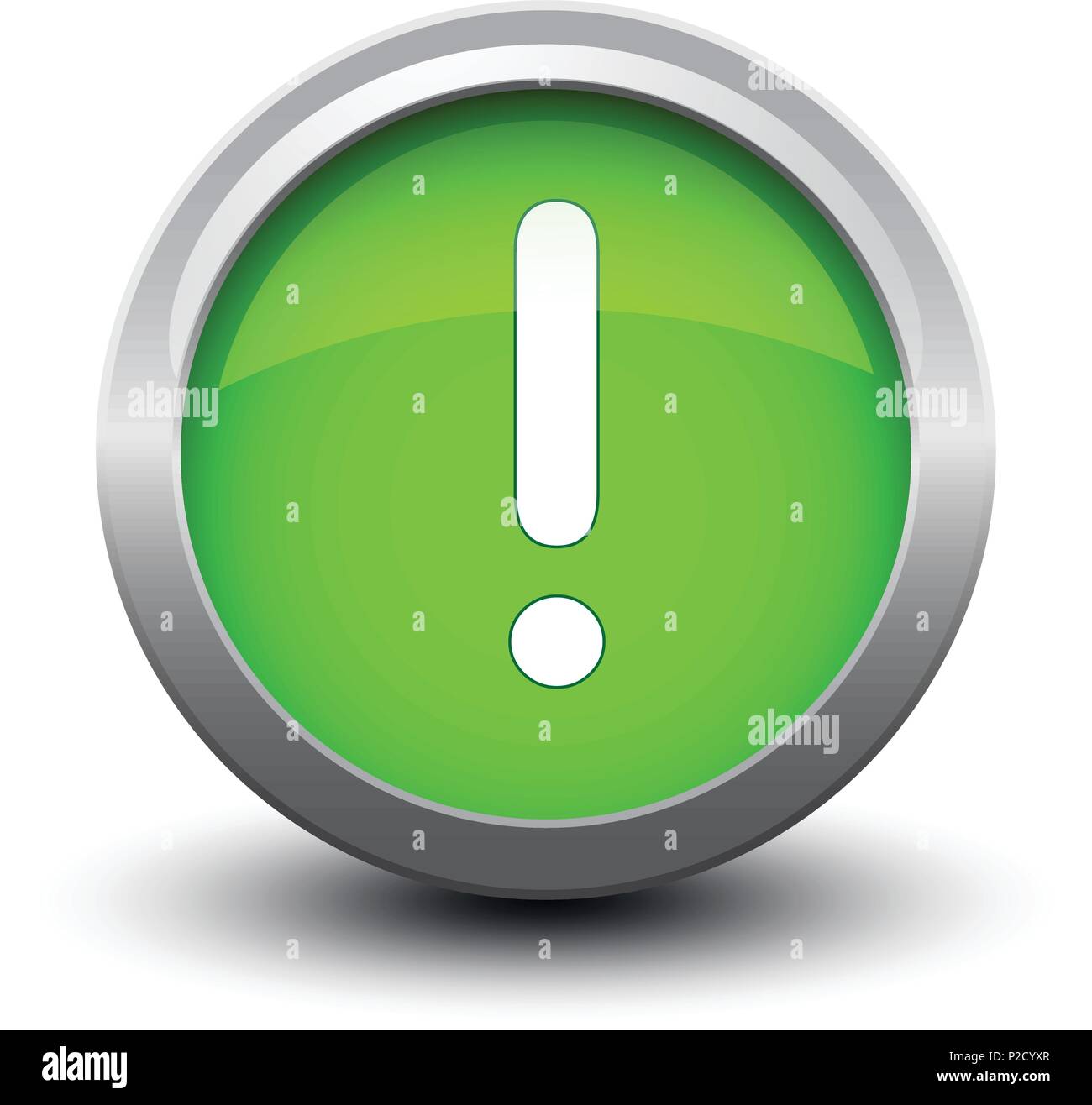 button exclamation mark with shadow on white background Stock Vector ...