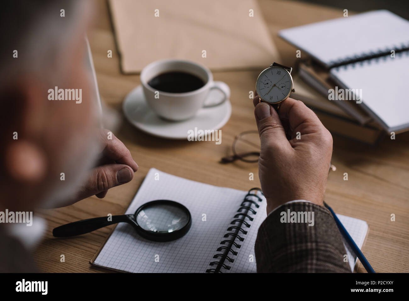 Person looking at watch, vintage hi-res stock photography and images ...