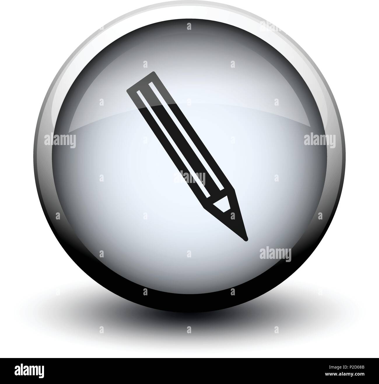 button pencil 2d on white background Stock Vector Image & Art - Alamy