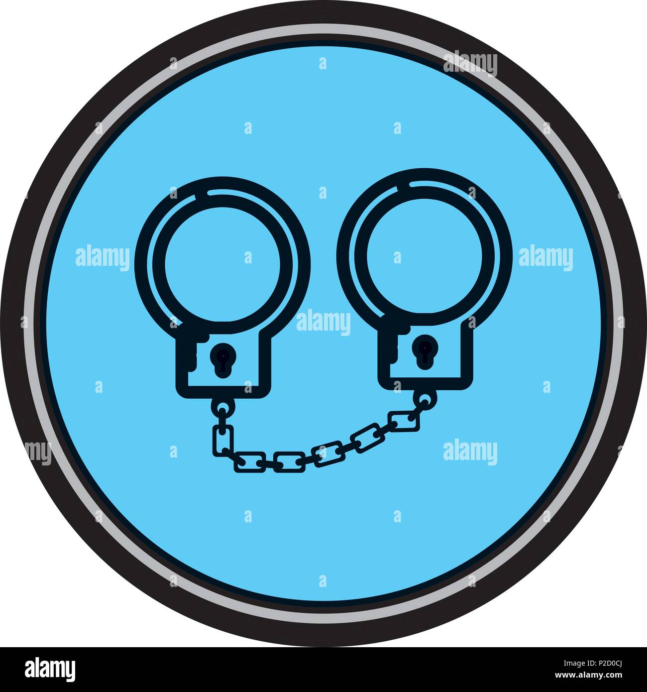 color metal handcuffs arrest justice emblem Stock Vector Image & Art ...
