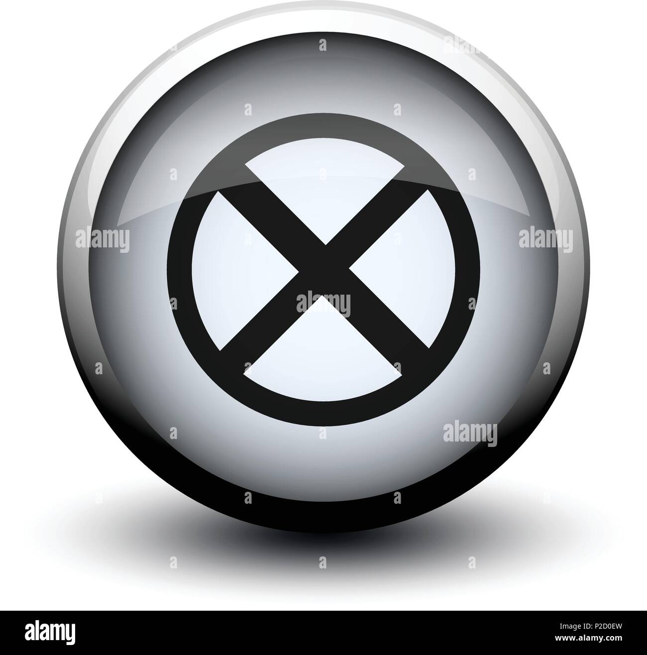 button prohibition cross 2d on white background Stock Vector Image ...