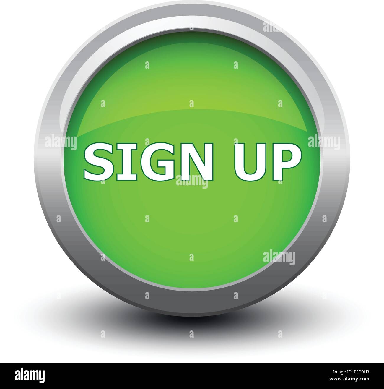 button sign up 2d on white background Stock Vector Image & Art - Alamy