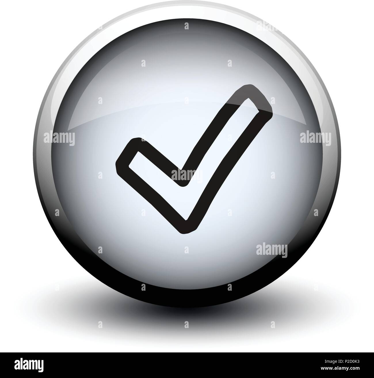 button tick white 2d on white background Stock Vector Image & Art - Alamy