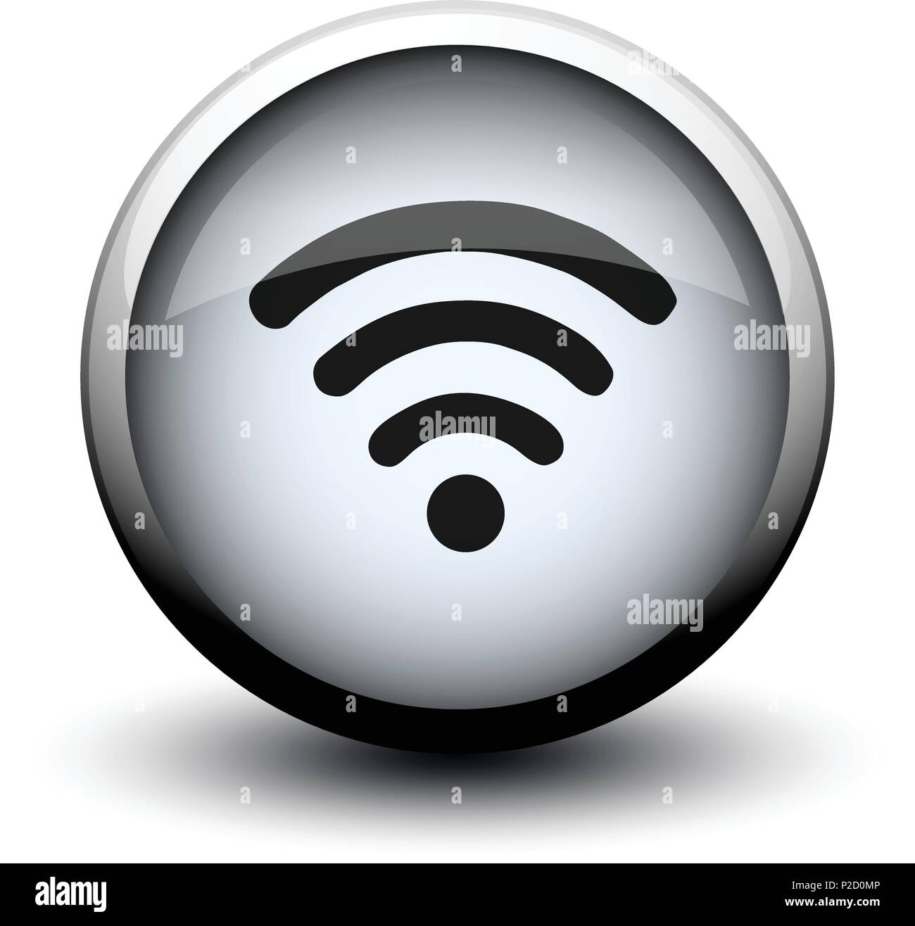 button antenna wave 2d on white background Stock Vector Image & Art - Alamy