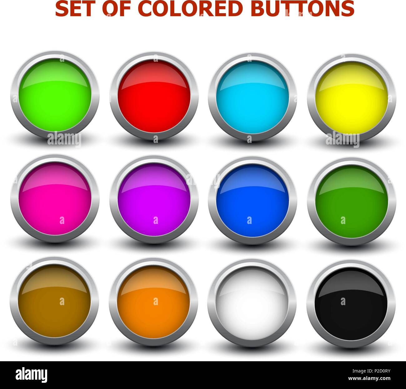 set of colored buttons on white bakground Stock Vector Image & Art - Alamy