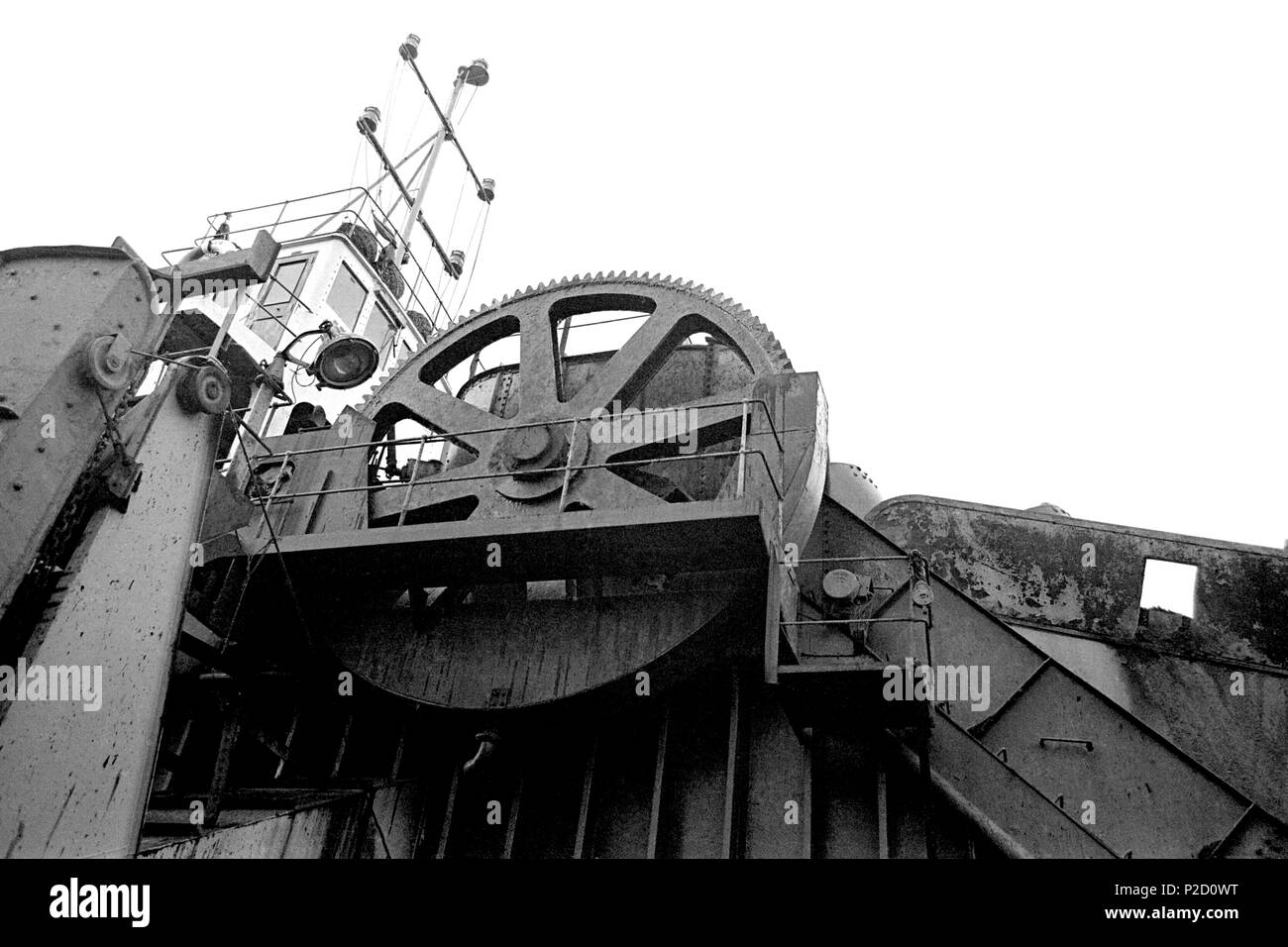 Blythswood dredger docked at the Rothesay Dock in Clydebank 1978 Stock ...