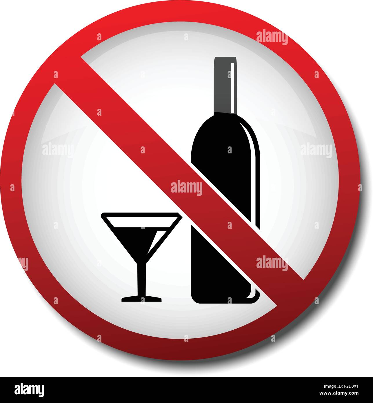sign no alcohol 2d on white background Stock Vector Image & Art - Alamy