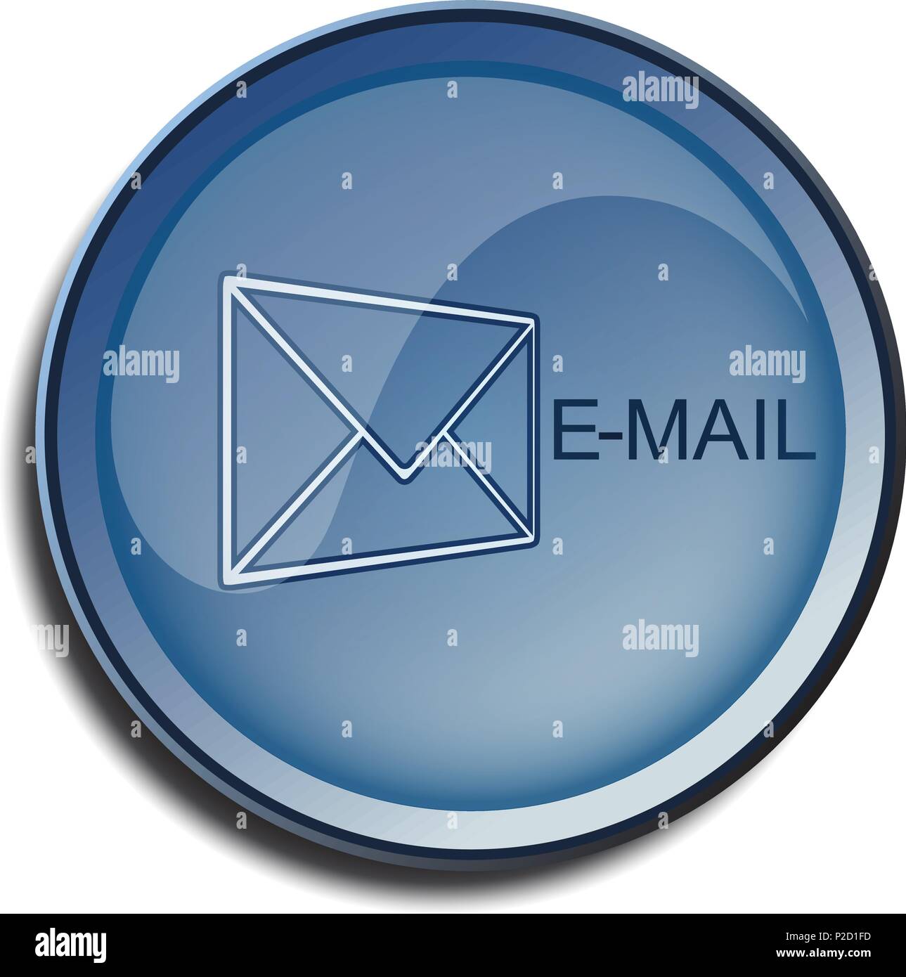 button 2d email with shadow on white background Stock Vector Image ...