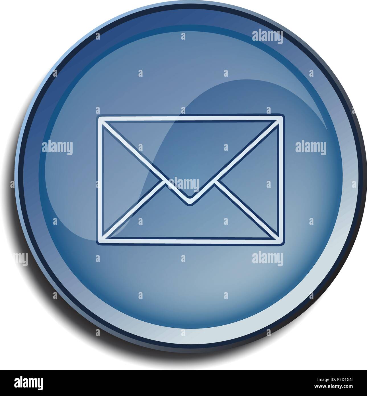button 2d email with shadow on white background Stock Vector Image ...
