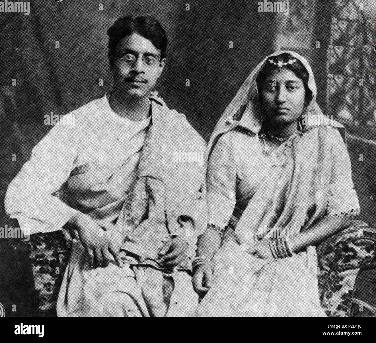 . English: Sukumar Ray with his wife Suprabha Ray in a studio. (1914) . 1914. Unknown 60 Sukumar ...