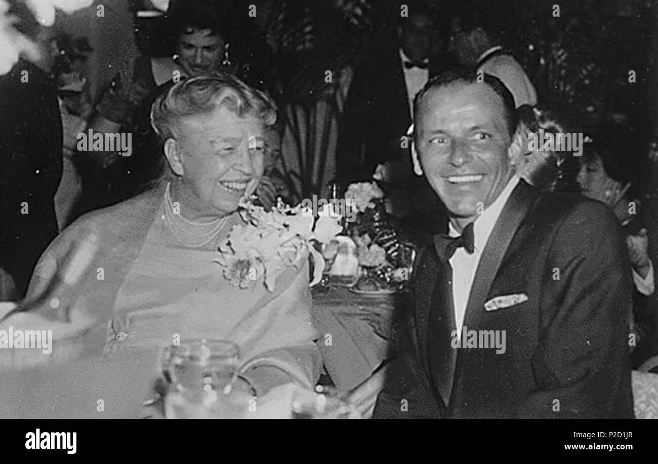 . English: Eleanor Roosevelt and Frank Sinatra at Girl's Town Ball in ...