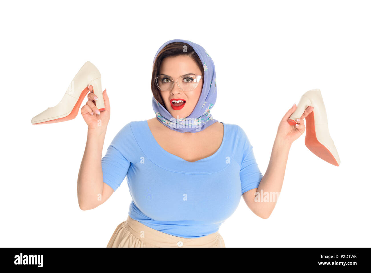 Retro pinup girl in eyeglasses hi-res stock photography and images - Alamy