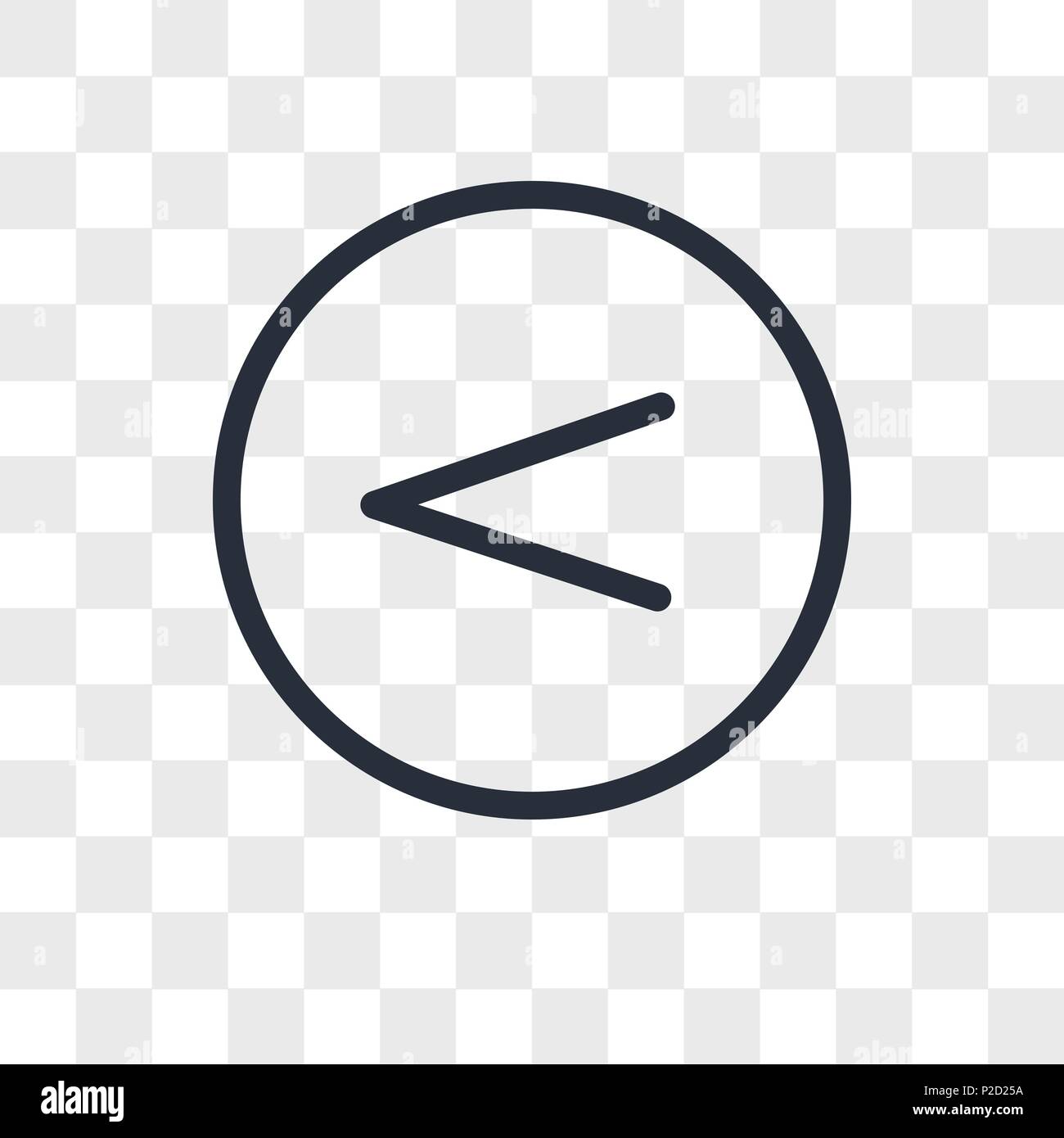 Left arrow vector icon isolated on transparent background, Left arrow ...