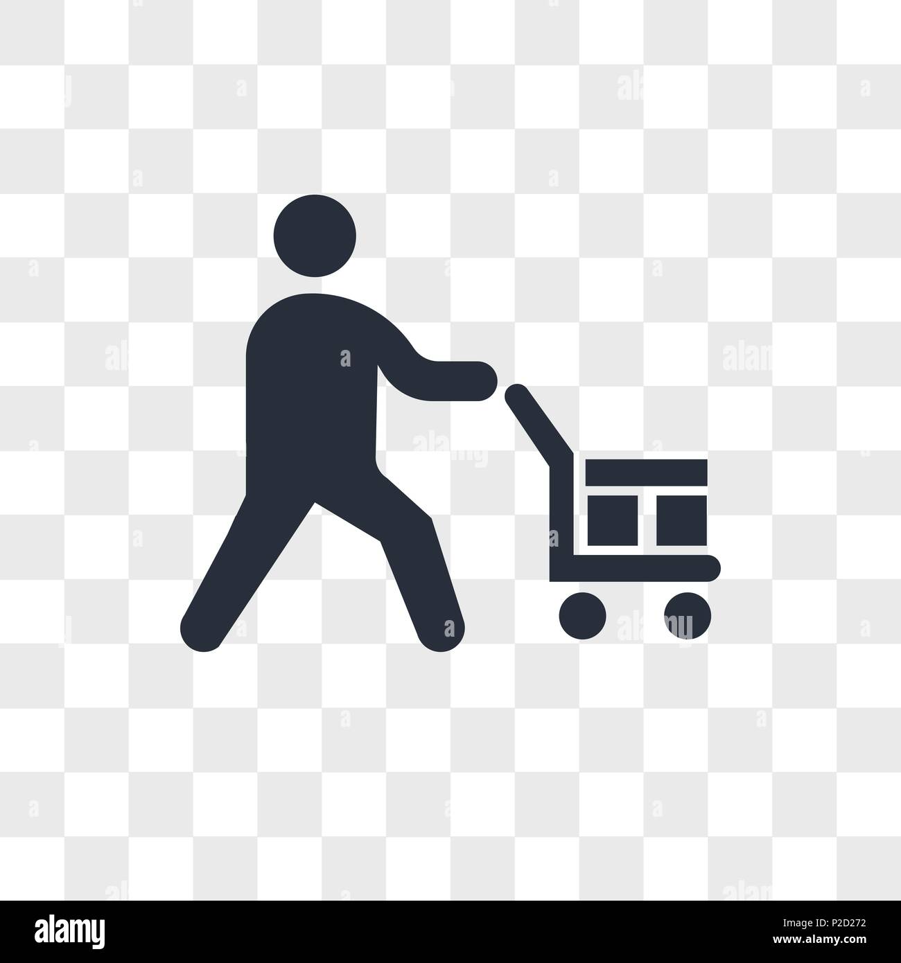 Worker loading boxes vector icon isolated on transparent background ...