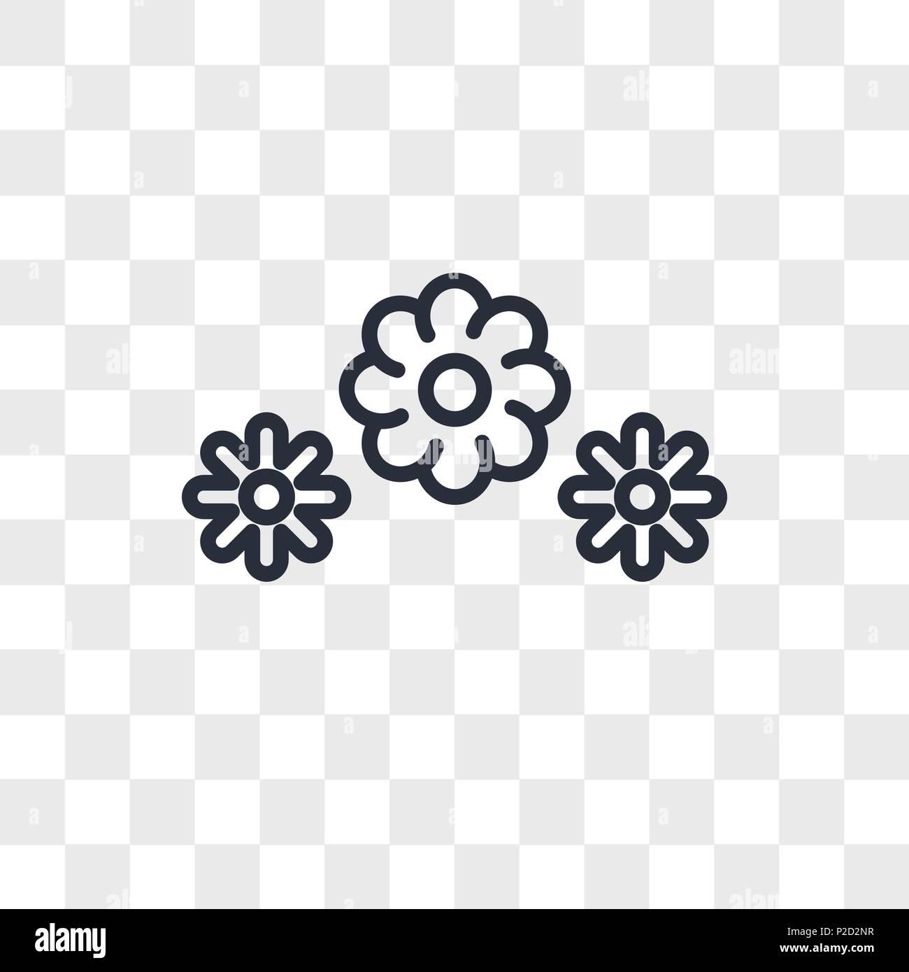 3 flowers vector icon isolated on transparent background, 3 flowers ...