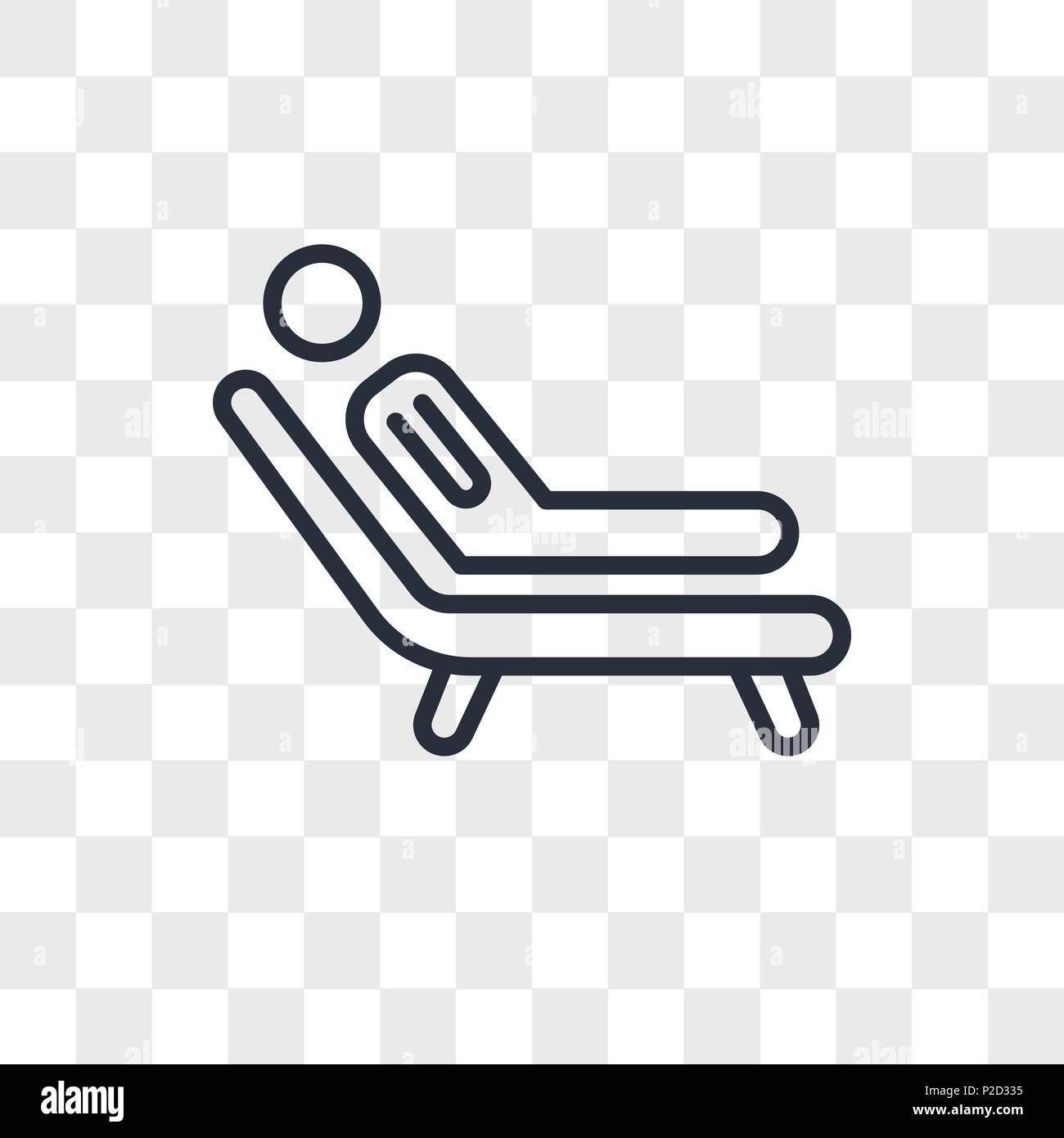 Man lying on a deck chair of a spa vector icon isolated on transparent ...