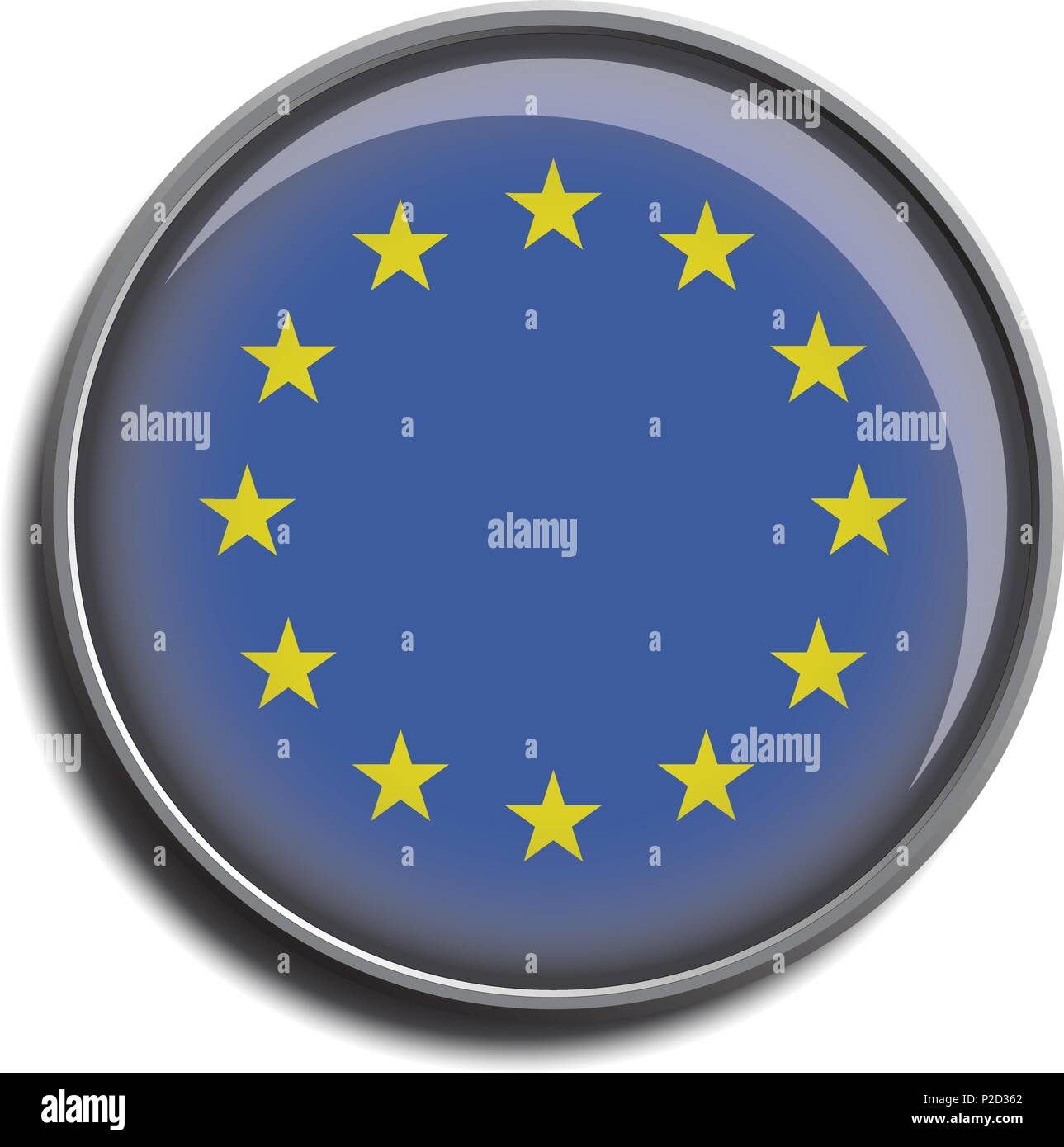 flag icon web button european union isolated on white background Stock ...