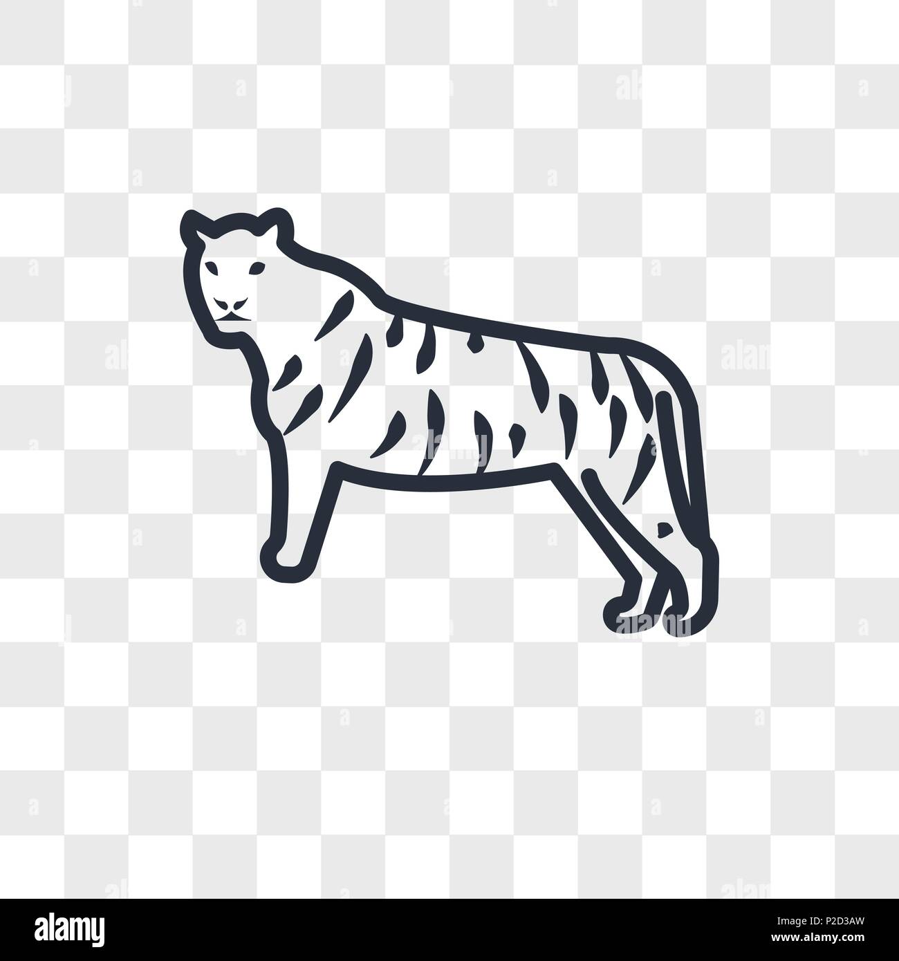 golden tiger vector icon isolated on transparent background, golden ...