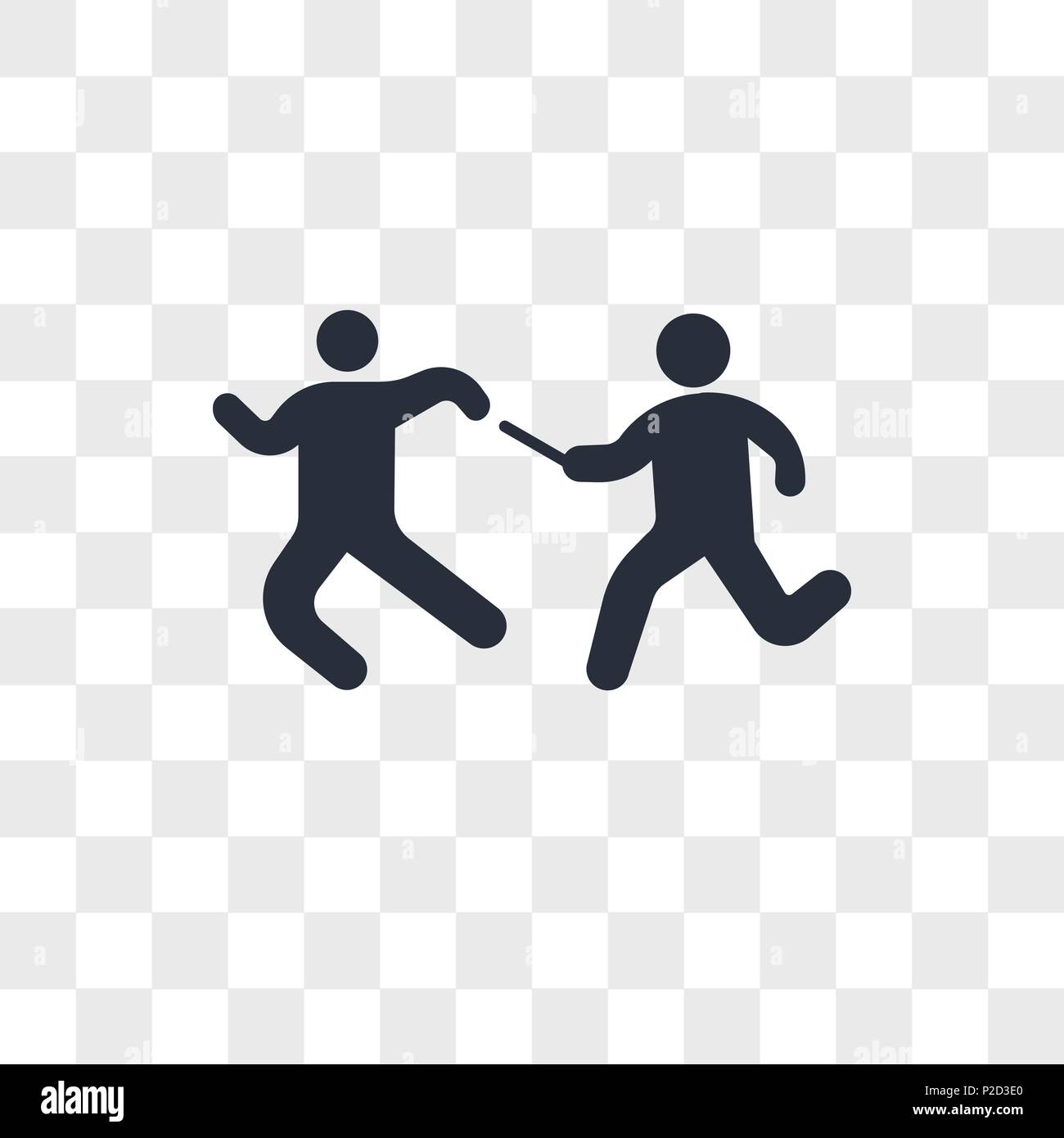 Relay runners vector icon isolated on transparent background, Relay ...