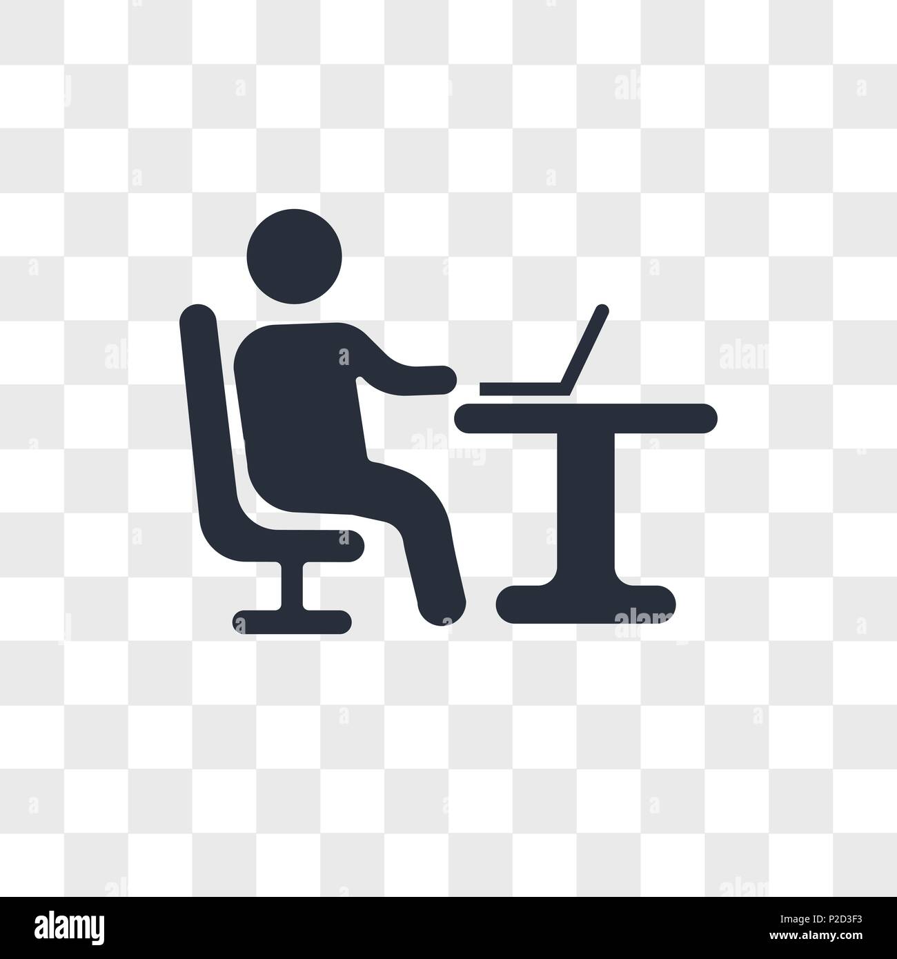 Working with laptop vector icon isolated on transparent background ...