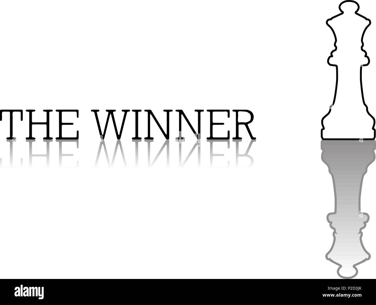 Black white chess queen with shadow and sample text on white background ...