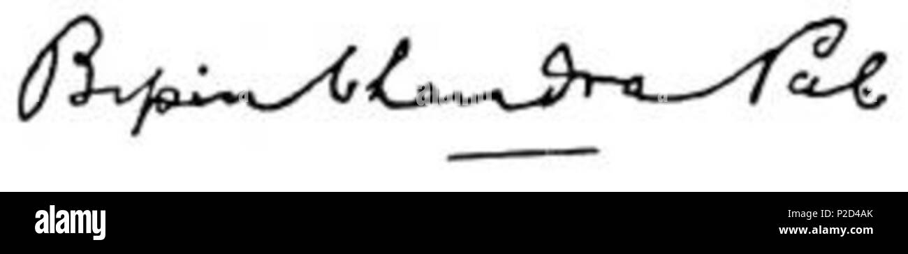 . English: Signature of Bipin Chandra Pal . Unknown date. Bipin Chandra ...