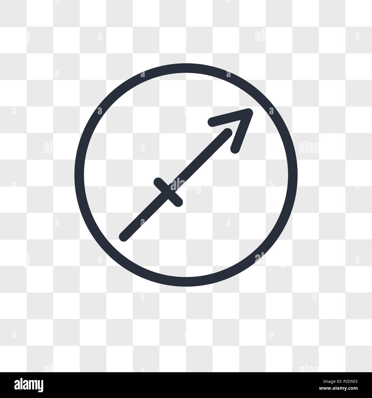 Sagittarius vector icon isolated on transparent background, Sagittarius ...