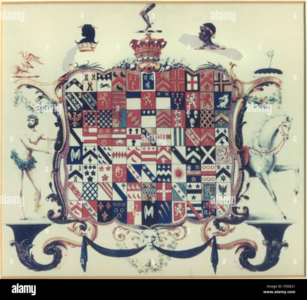 . English: Eyre family coat of arms . 18th century. College of Arms 19 ...