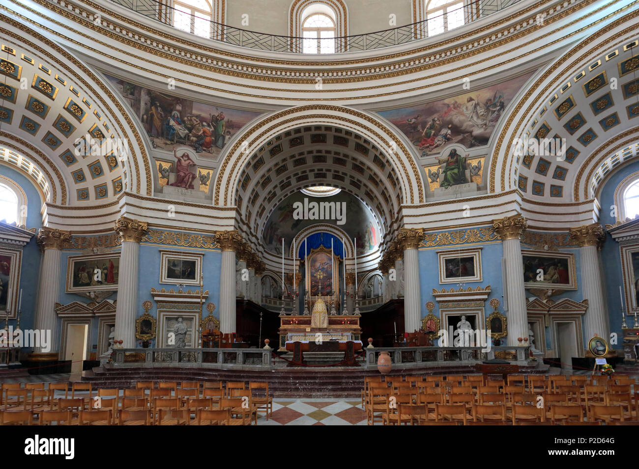 Interior view of the Parish Church of the Assumption, or Rotunda of ...