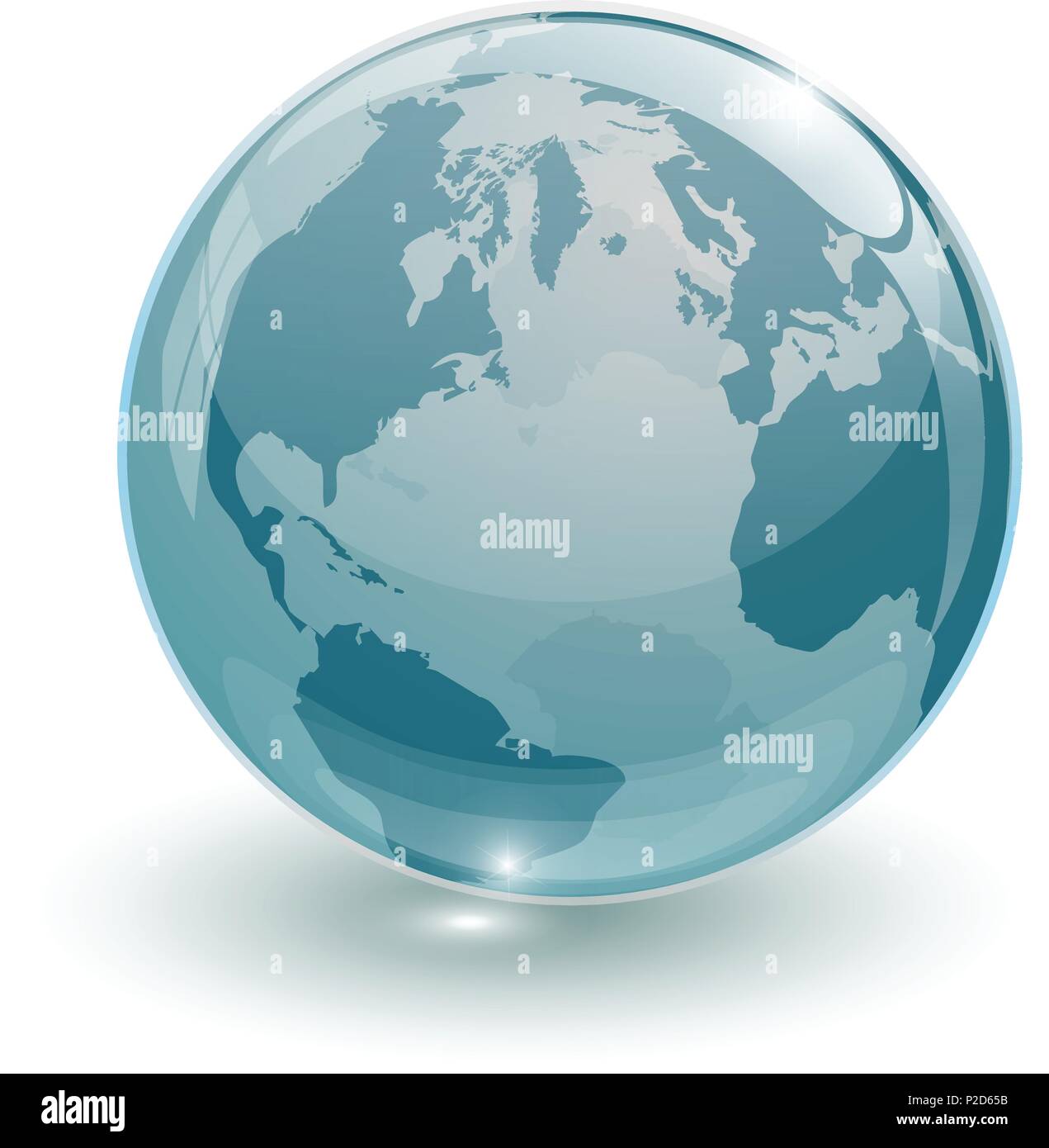 Globe with countries and oceans and continents Stock Vector Images - Alamy